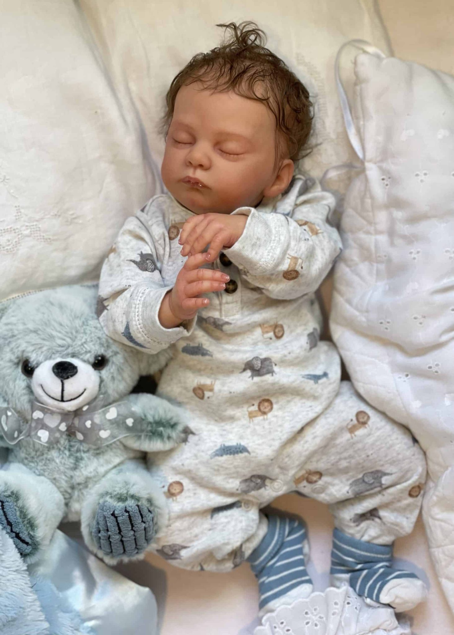 Reborn Luca with Curly Light Brown Hair - My World of Babies