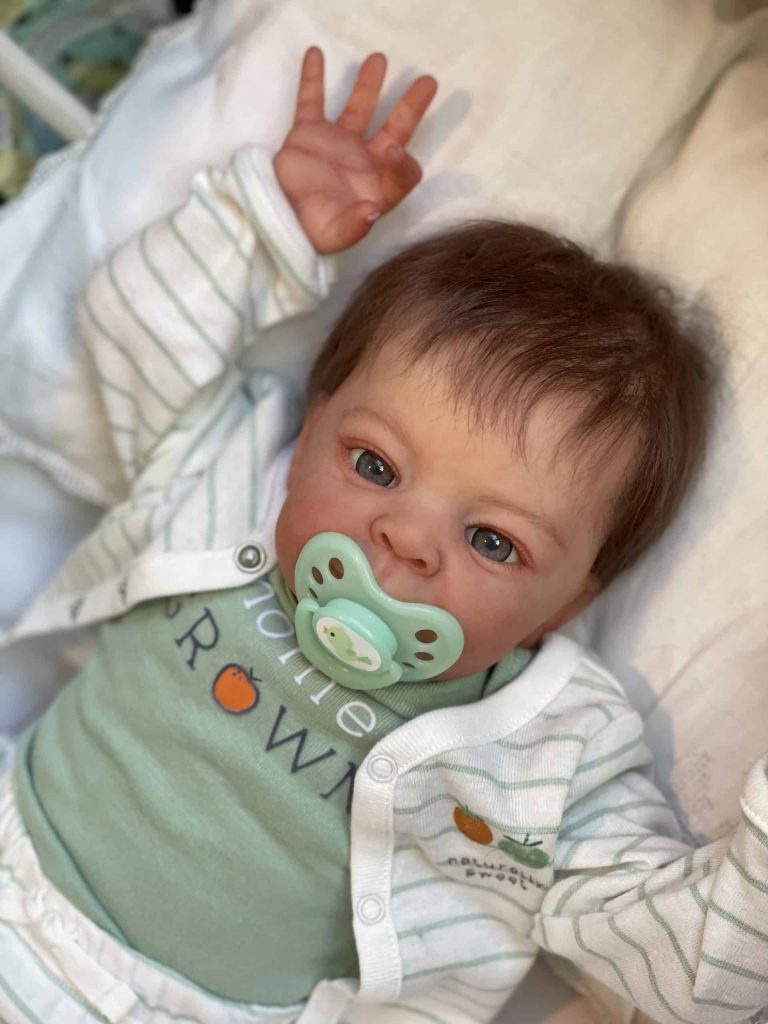 Reborn Anthony with Medium Brown Hair and Hazel eyes - My World of Babies