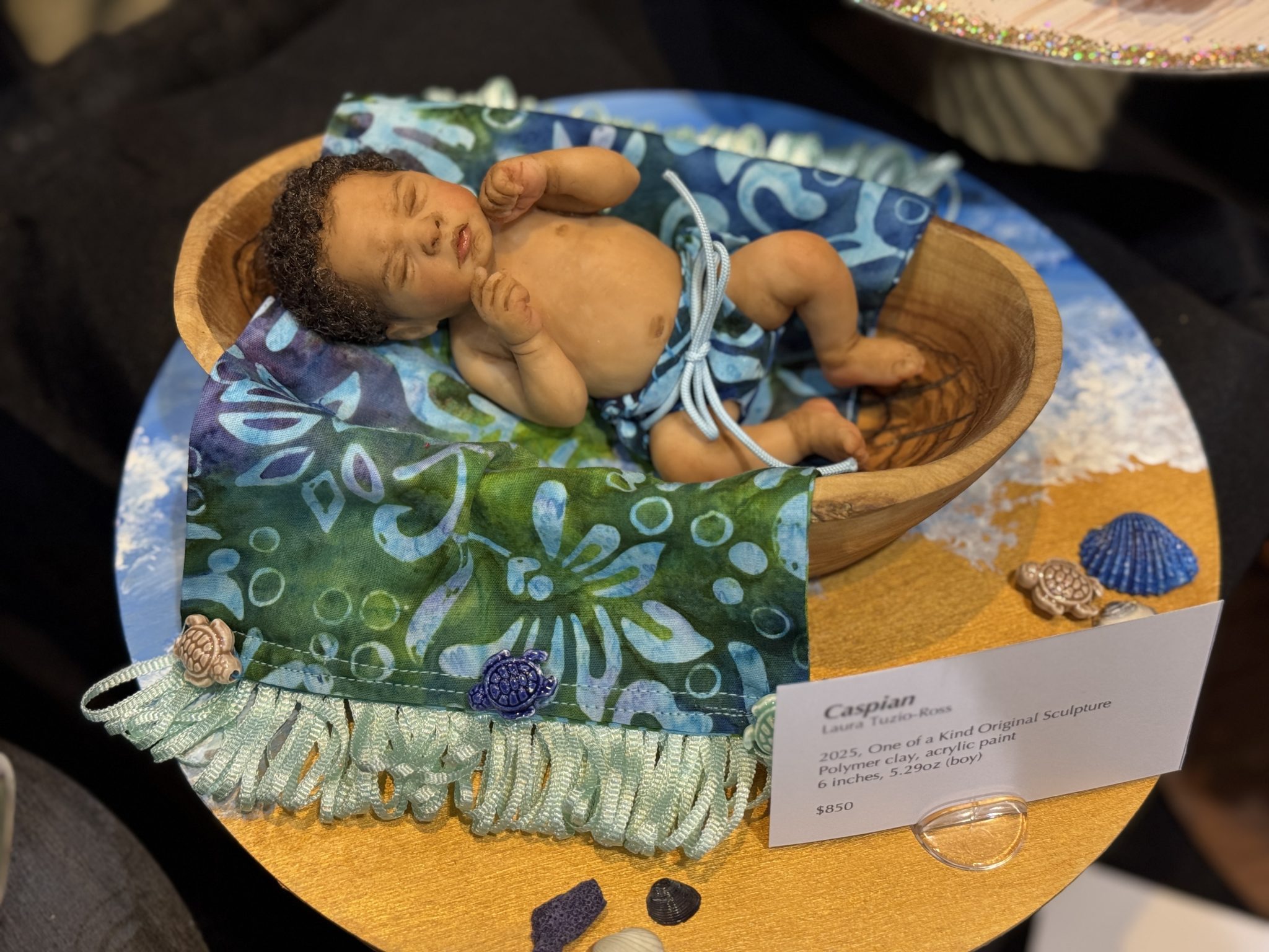 OOAK "Caspian", Polymer Clay Miniature Baby Boy - My World of Babies